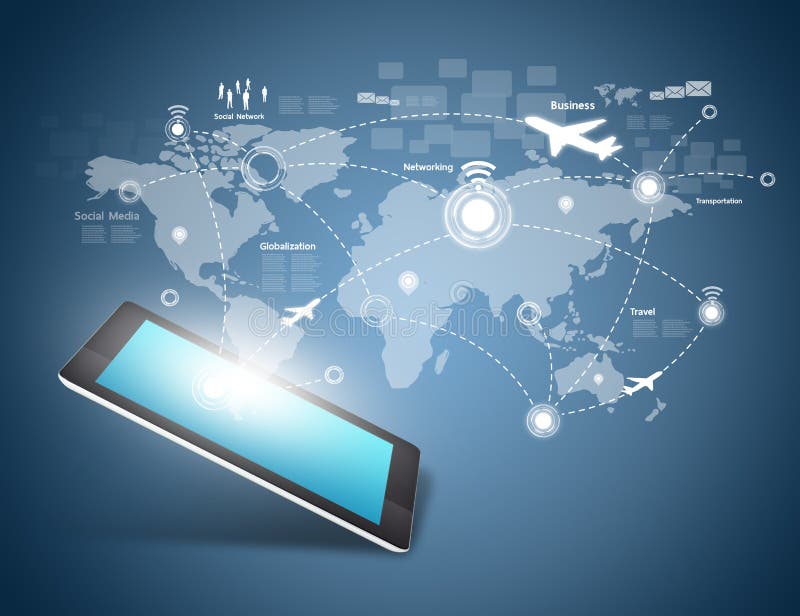 Modern Communication Technology Stock Illustration - Illustration of ...