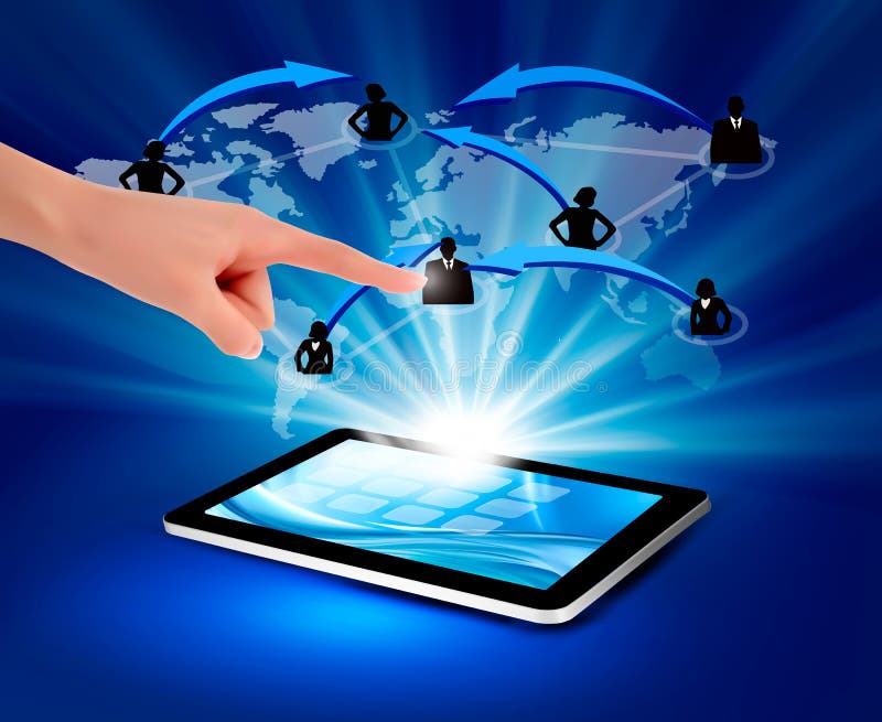 Modern Communication Technology with Tablet Stock Vector - Illustration ...