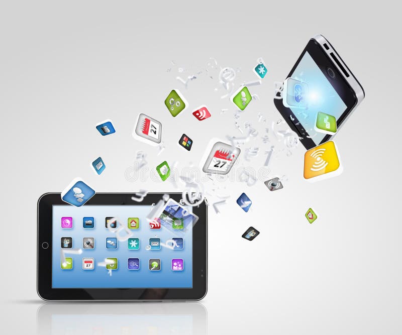 Tablet computers stock illustration. Illustration of business - 43947923