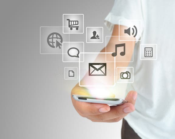 Modern Communication Technology Mobile Phone Stock Image - Image of ...