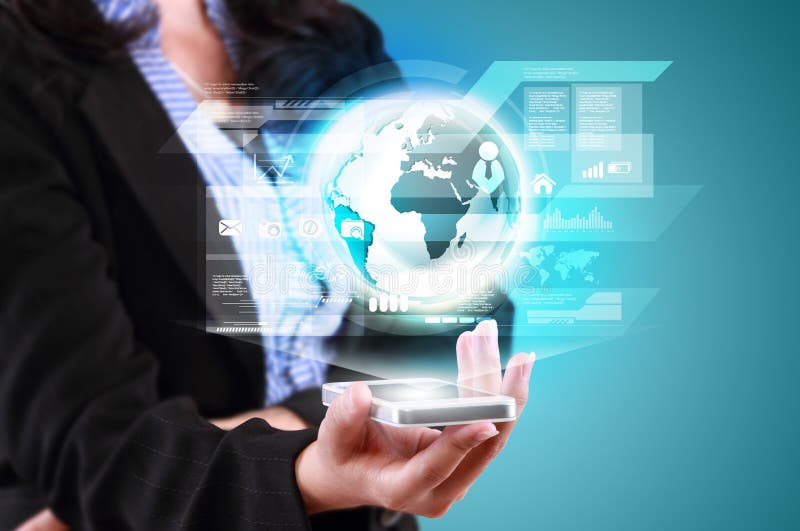 Modern Communication Technology Mobile Phone Stock Image - Image of ...