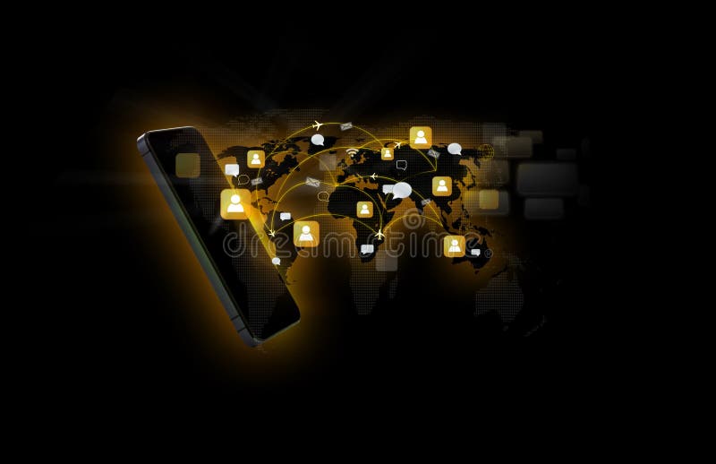 Modern Communication Technology Mobile Phone Stock Illustration ...