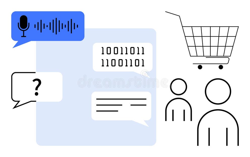 Modern Communication and Technology for Shopping and Interaction Stock ...