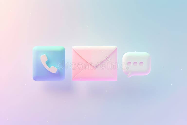 Modern Communication Tools: Email, Phone, Chatbot Design on Gradient ...