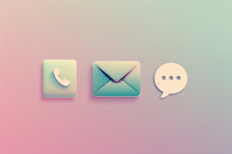 Modern Communication Tools: Email, Phone, Chatbot Design on Gradient ...