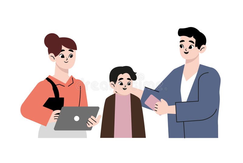 Happy Family Phones Stock Illustrations – 144 Happy Family Phones Stock ...