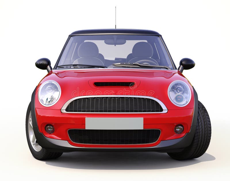 Mini car is red. stock image. Image of light, motion - 142605093