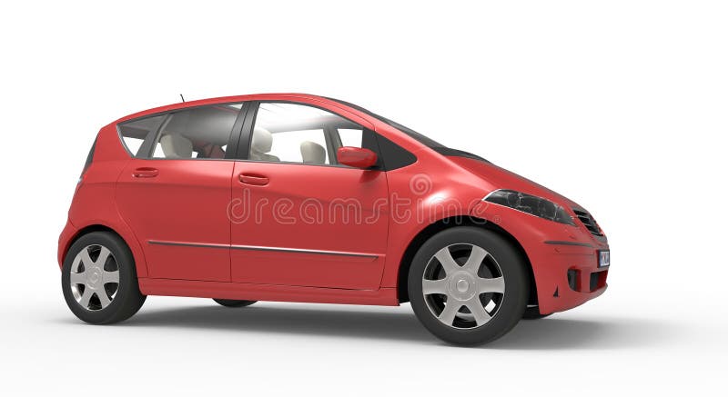 Modern Compact Car Red stock illustration. Illustration of metallic ...