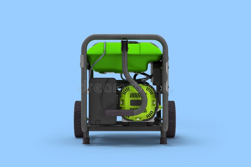 Modern Compact Electrical Generator Left View 3d Render on Blue Stock ...