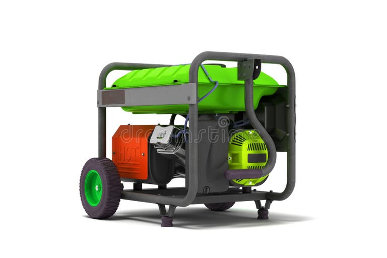 Modern Compact Electrical Generator Perspective Back and Left Side View ...