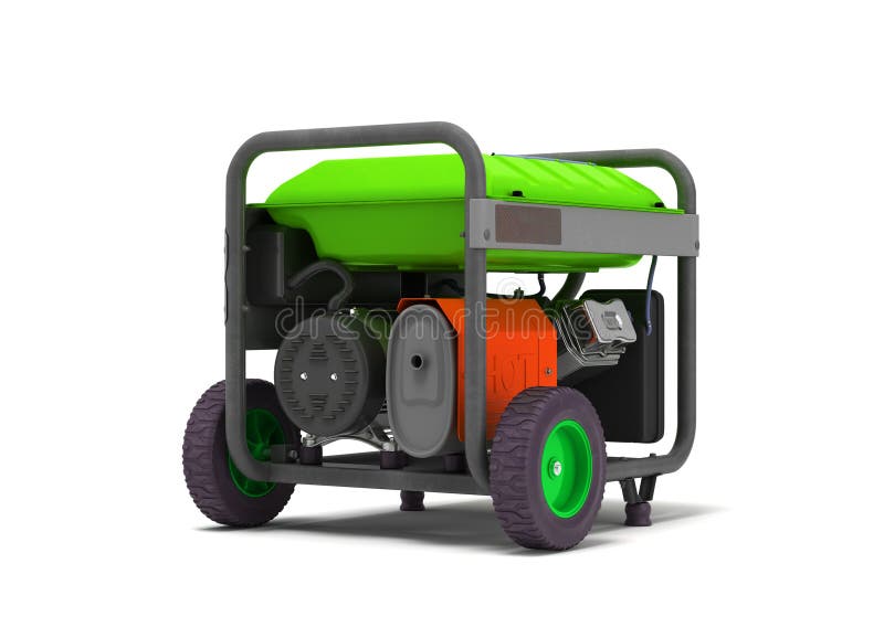 Modern Compact Electrical Generator Right Side View 3d Render on Blue ...