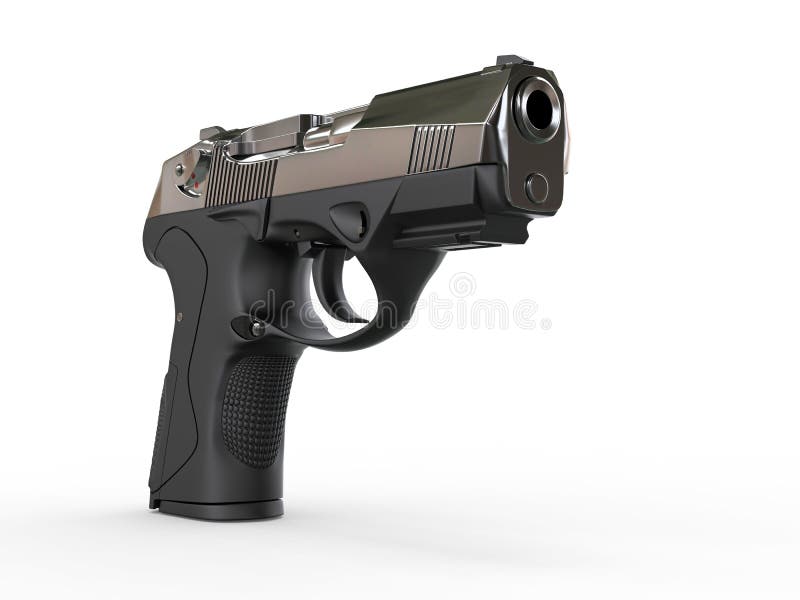 Compact Semi Automatic Pistol - Side View Stock Illustration ...