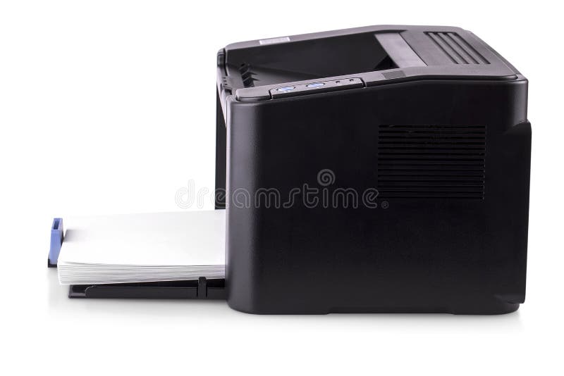 Modern Compact Laser Home Printer Isolated on White Background Stock ...
