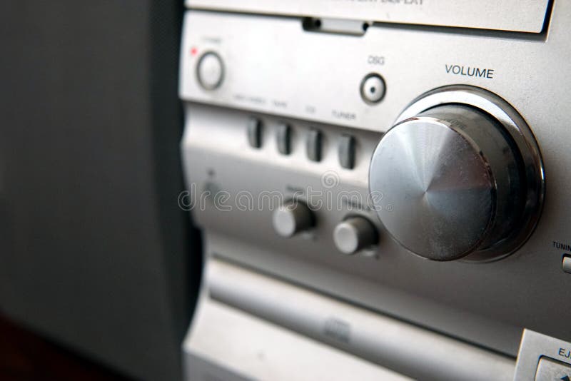 Modern Compact Music Center with Volume Control Stock Photo - Image of ...