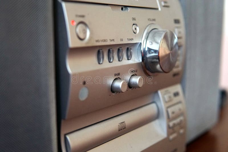 Modern Compact Music Center with Volume Control Stock Image - Image of ...