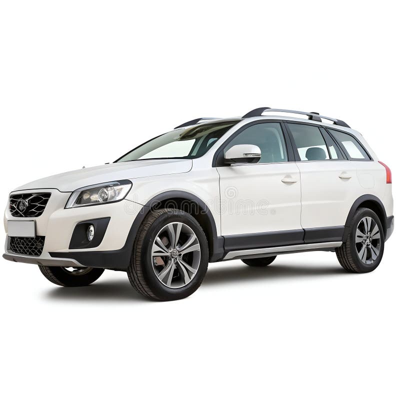 Modern Compact SUV Car Isolated on White Background Stock Illustration ...