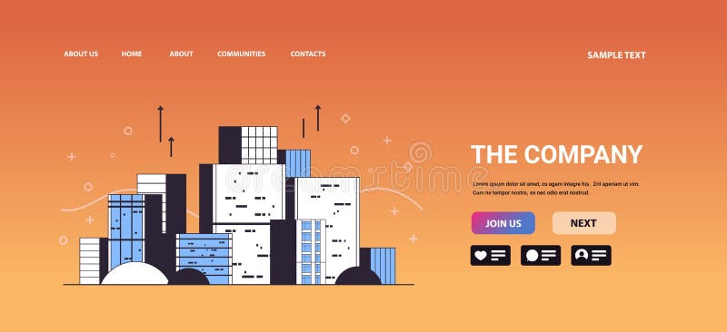 Modern Company Building Skyscraper Cityscape Background Horizontal Copy ...