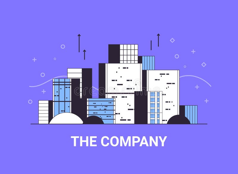 Modern Company Building Skyscraper Cityscape Background Stock Vector ...