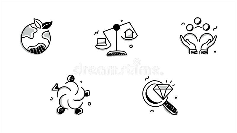 Modern Company Values. Business Ethics Icon Set. Stock Vector ...