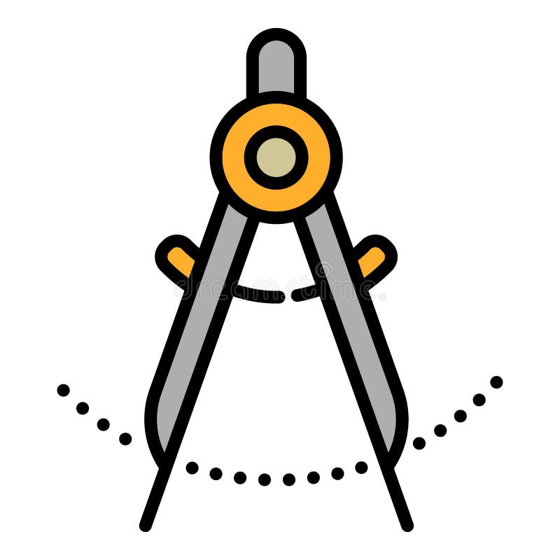 Maths Compass Tool Icon In Trendy Design Style. Maths Compass Tool Icon ...