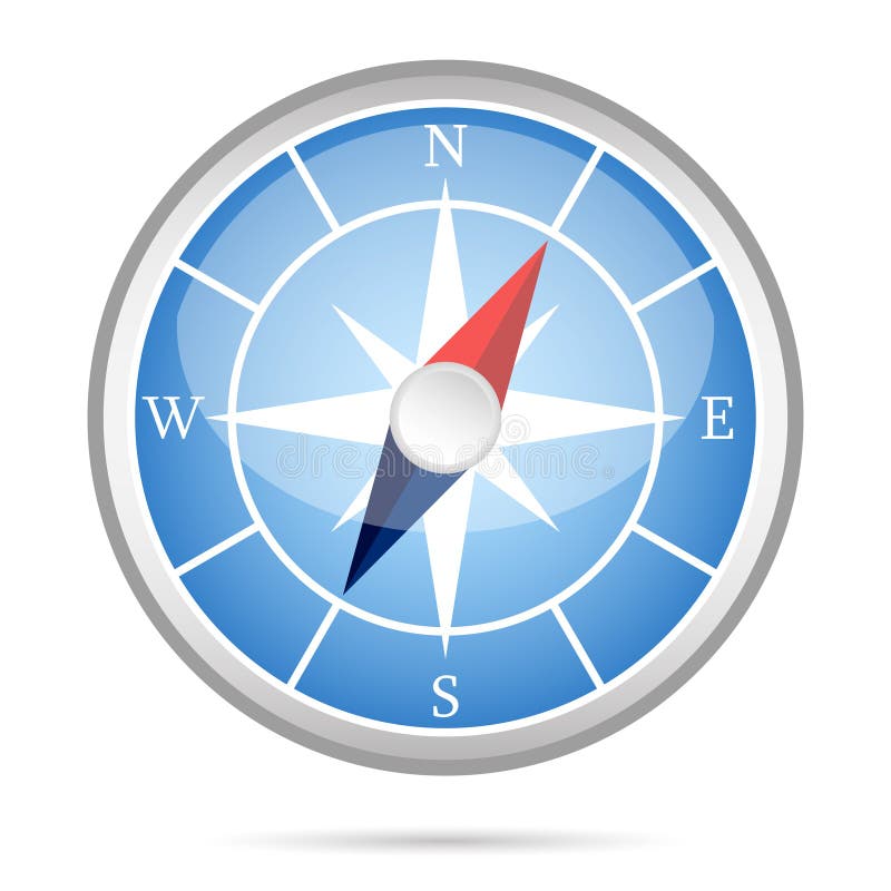 Modern compass icon stock vector. Illustration of button - 209342755