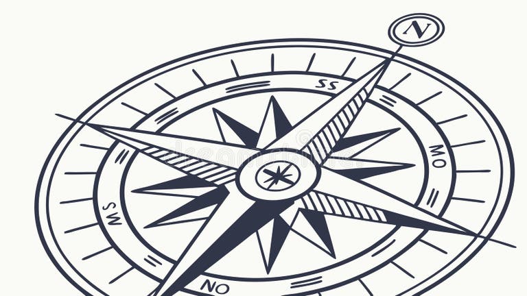 Modern Compass with Red Needle and Ring, Vector Design Generative AI ...