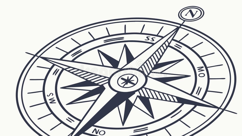 Modern Compass with Red Needle and Ring, Vector Design Generative AI ...