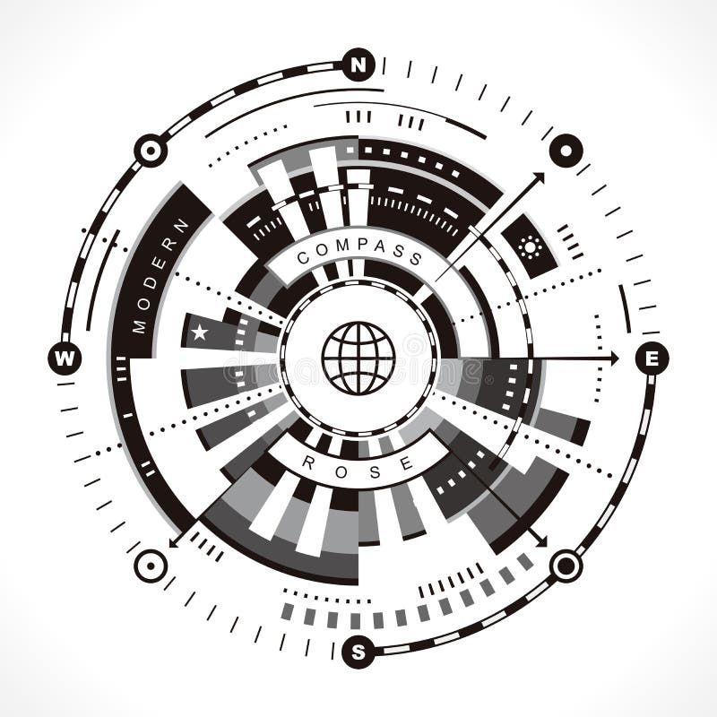 Modern Compass Rose stock vector. Illustration of north - 95940648