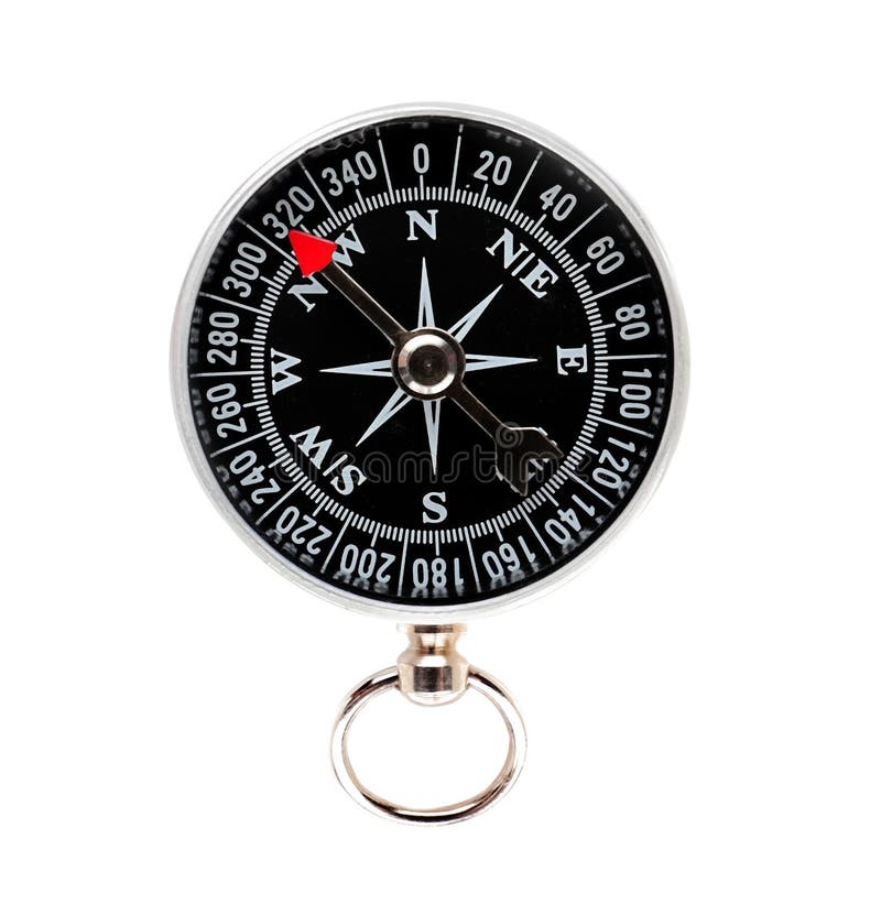 Compass on White Background Concept - Direction Motion Top View Stock ...