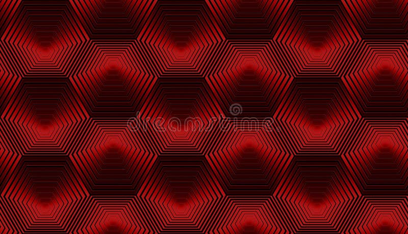 Metallic Seamless Pattern with Red Hexagons. Stock Photo - Image of ...