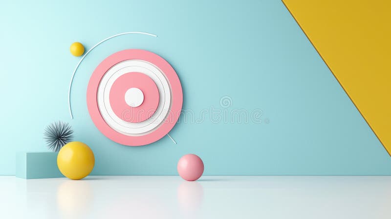 Abstract Shapes with Colorful Target Design Stock Illustration ...