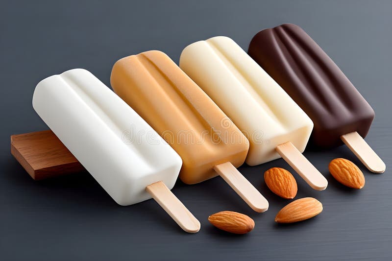 A Modern Composition Featuring Four Artisanal Ice Cream Popsicles ...