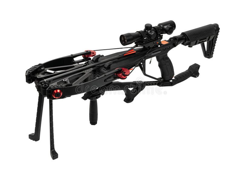 Modern Compound Crossbow Equipped with Optical Sight and Adjustable ...