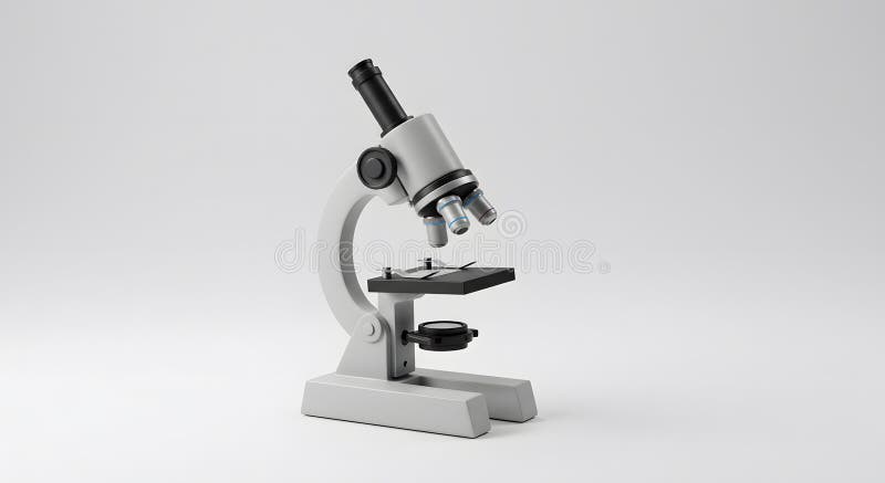 Modern Compound Microscope on White Background Stock Illustration ...