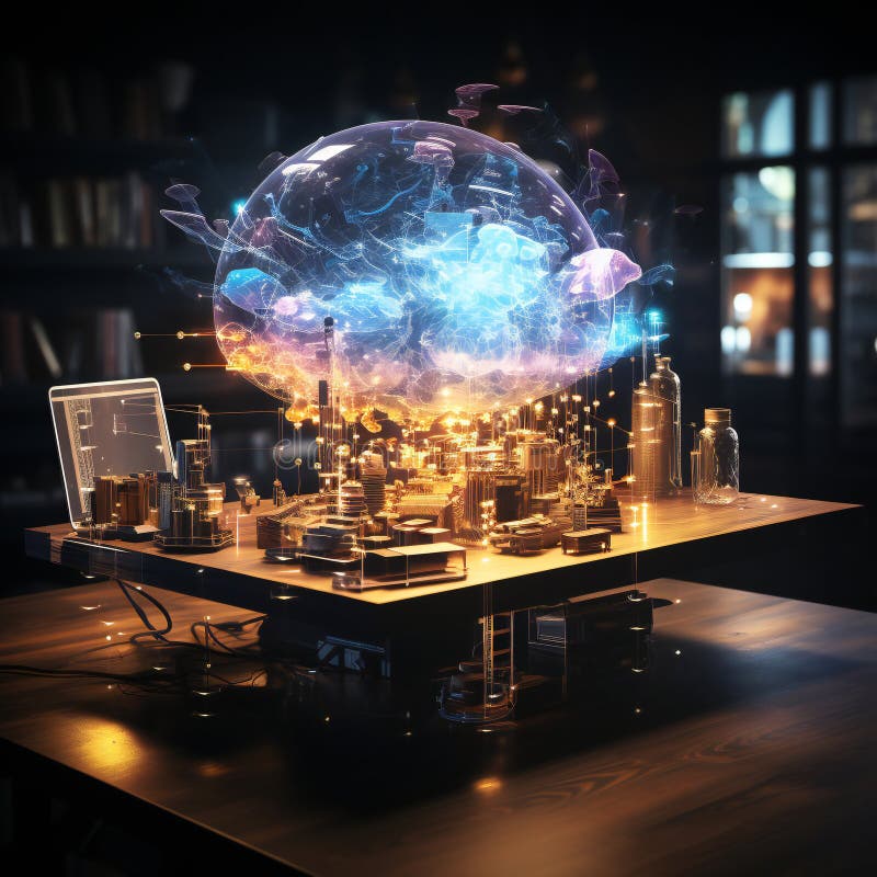 A Screen that Artificial Intelligence Technology Network Connection ...