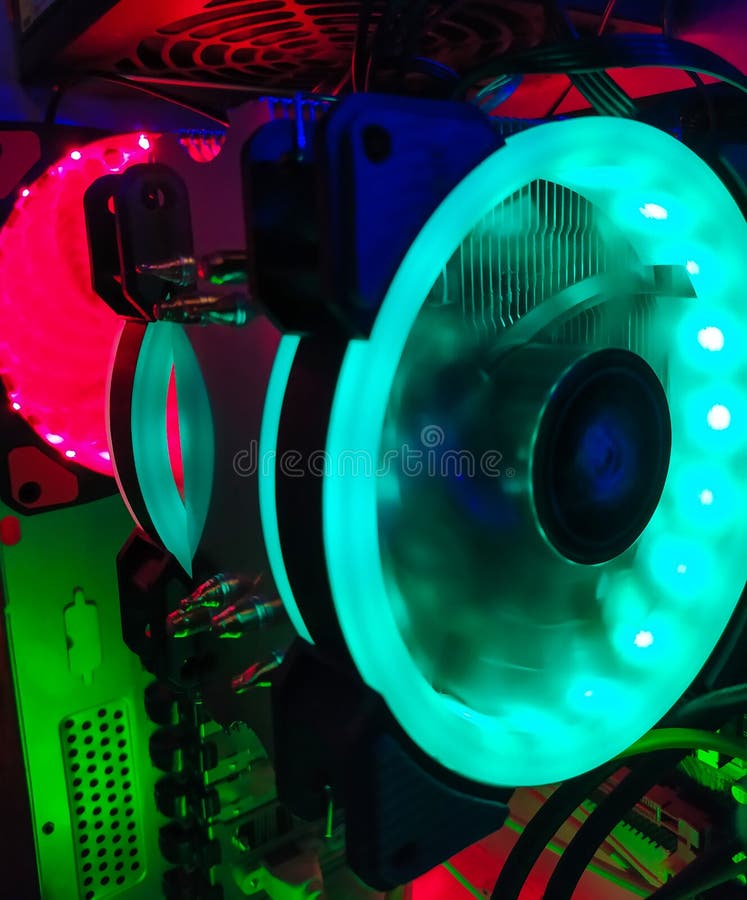 Modern Computer Air Cooling With Multi-colored Led Backlight-fans ...