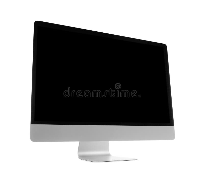 Modern Computer with Blank Screen Isolated on White Stock Image - Image ...