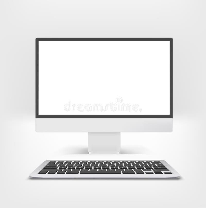 Modern Computer with Blank Screen Stock Vector - Illustration of touch ...