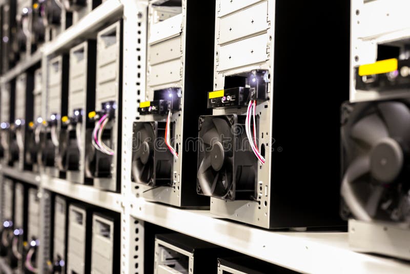 Modern Computer Cases in a Data Center Stock Image - Image of hash ...