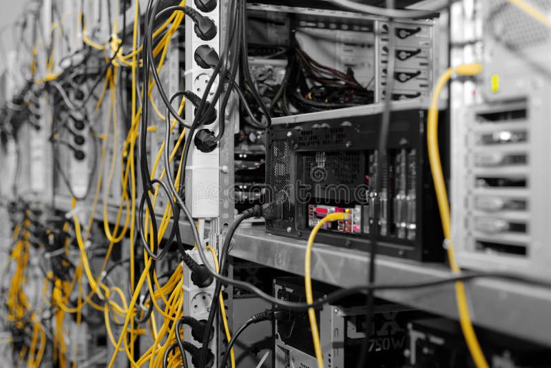 Modern Computer Cases in a Data Center Stock Photo - Image of training ...