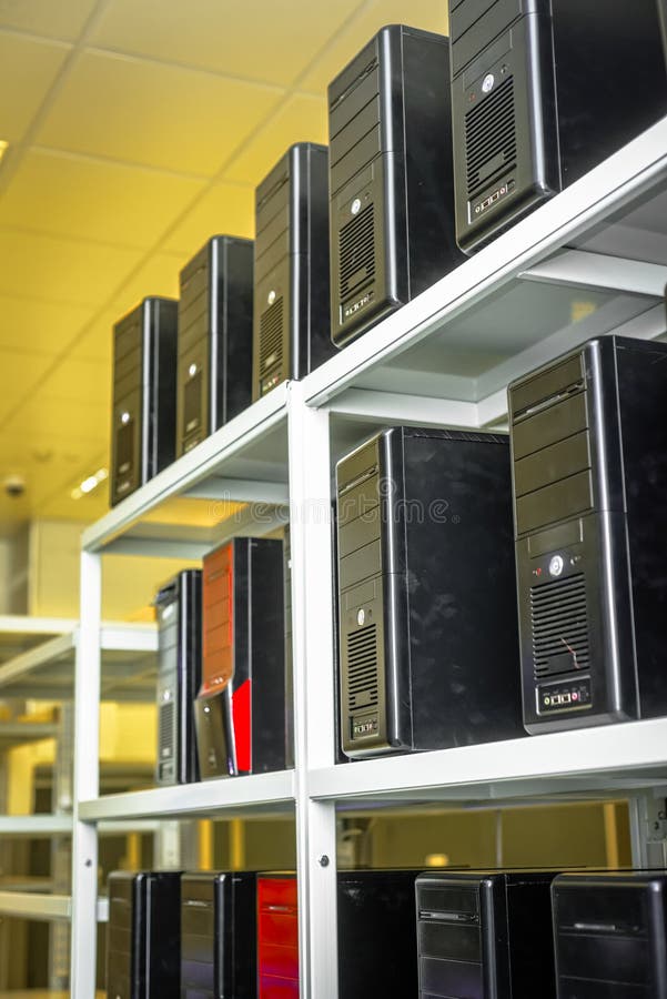 Modern Computer Cases in a Data Center Stock Photo - Image of theft ...