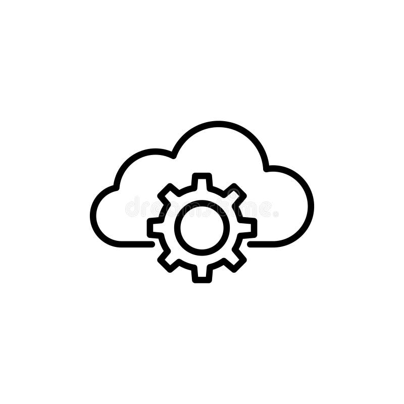 Modern Computer Cloud Line Icon. Stock Image - Image of digital ...