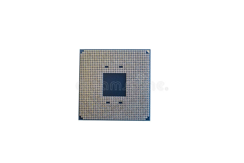 Modern Computer Cpu Seen from the Pin Side Stock Image - Image of side ...