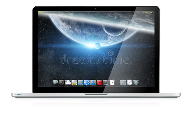 Mock Up of Generic Design Computer on the Table. Workspace in Th Stock ...