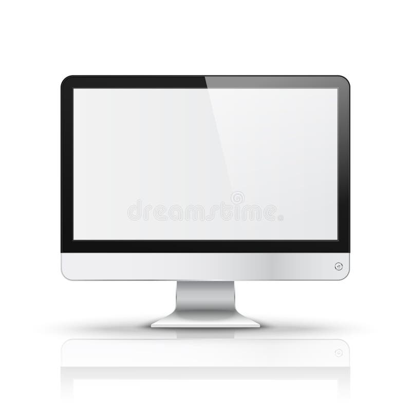 Modern Computer Display with Blank Screen Stock Vector - Illustration ... Modern Computer Display with Blank Screen Stock Vector - Illustration ...
