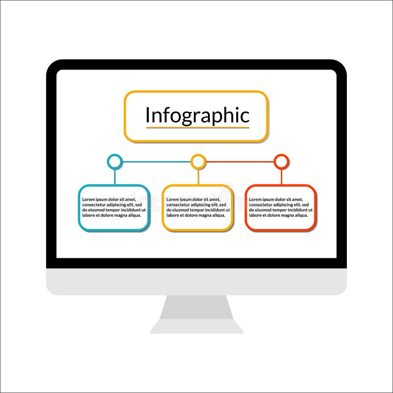 Modern Computer Display with Infographic Diagram Data Visualization ...