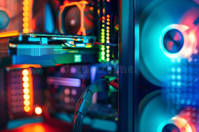 Modern Computer that Has Many Colorful Lights on it. Generative AI ...