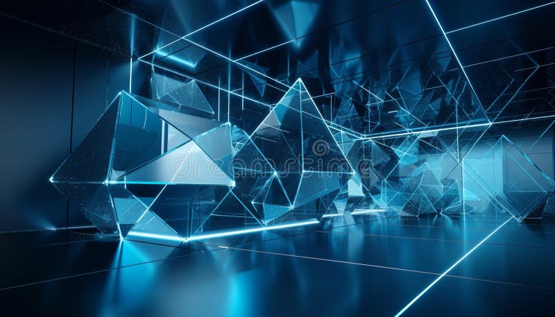 Modern Computer Graphics Illuminate Futuristic Abstract Architecture ...