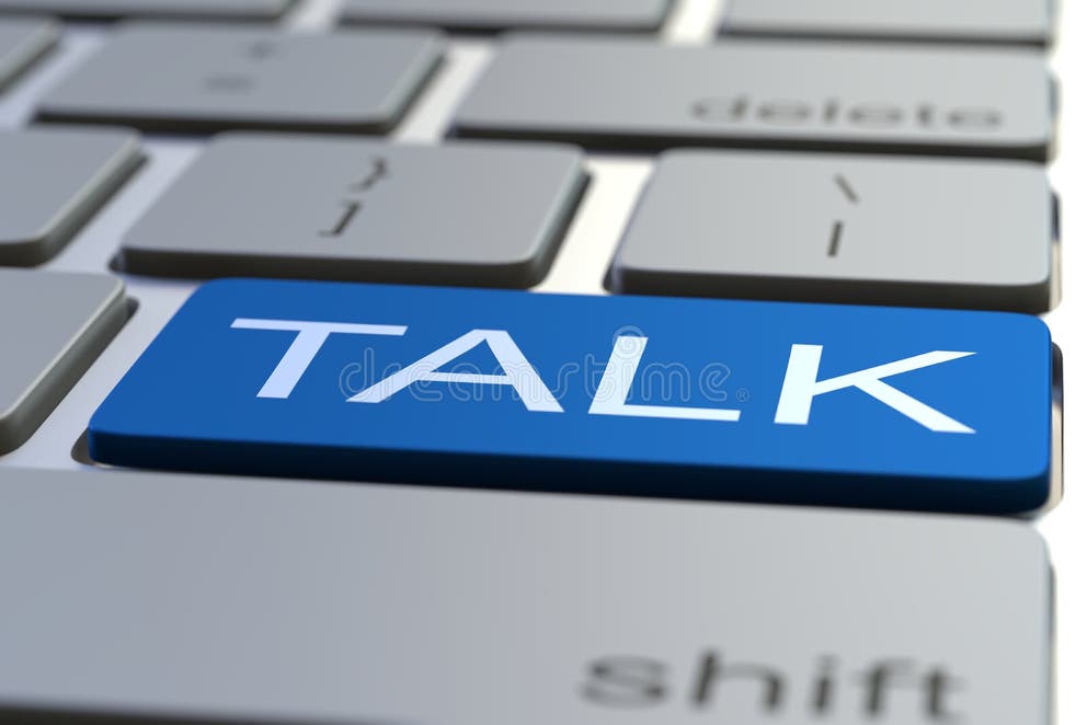 Computer Keyboard Featuring TALK Key. Conceptual 3D Rendering Stock ...