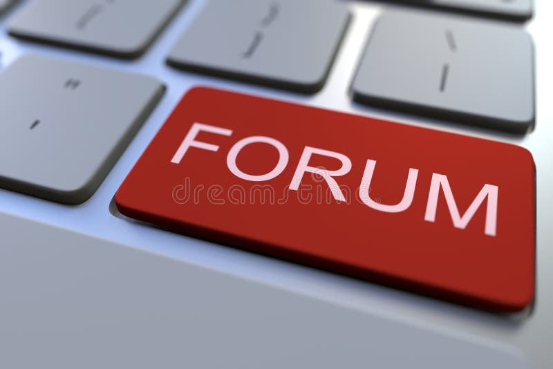 FORUM Key on Computer Keyboard. 3D Rendering Stock Illustration ...